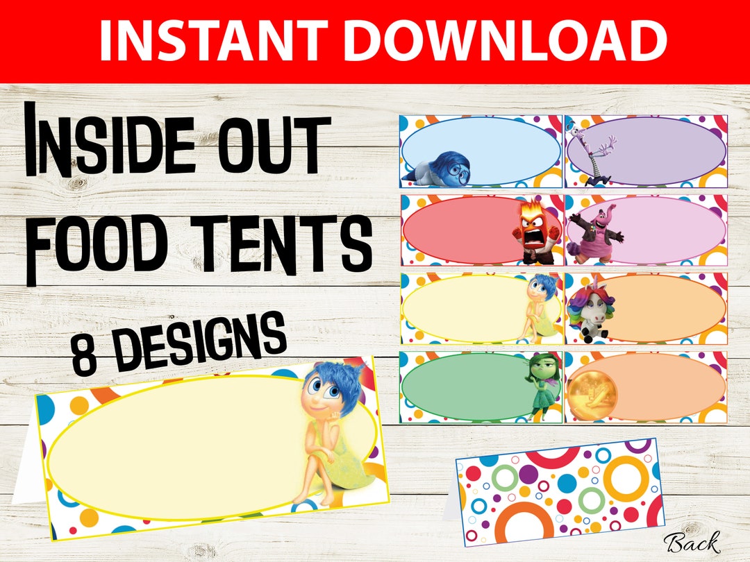 Inside Out Inspired Food Tents Inside Out Food Labels Inside Out Place ...