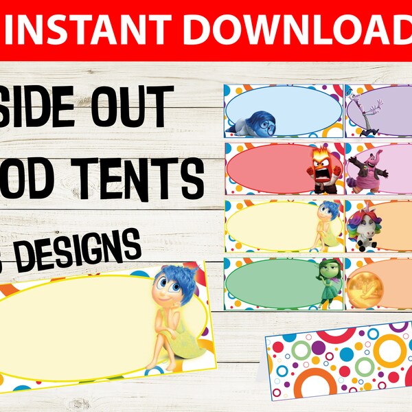Inside Out Food Tent Cards - Etsy