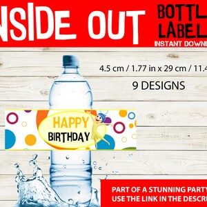 Inside Out Bottle Label Inside Out Birthday Drink Labels Inside Out ...