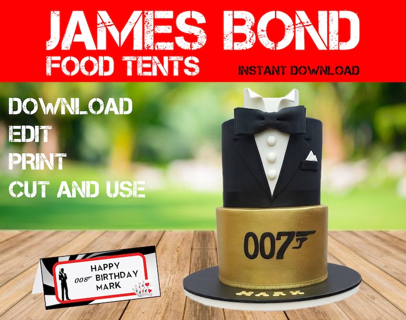 Editable James Bond Food Tents James Bond Food Labels Spy - Etsy
