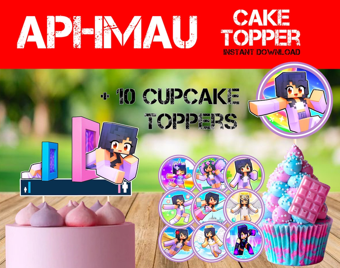 Aphmau Cake and Cupcake Toppers Mine Craft Party Decor - Etsy Canada