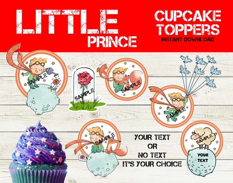 Editable Little Prince Inspired Cupcake Toppers Little - Etsy
