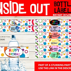 Inside Out Bottle Label Inside Out Birthday Drink Labels Inside Out ...