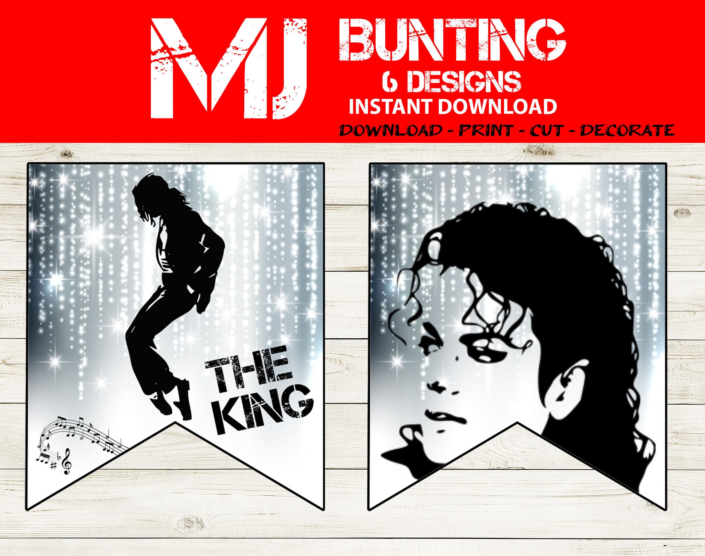 M Bunting MJ Flag Banner Michael Party Decorations MJ - Etsy