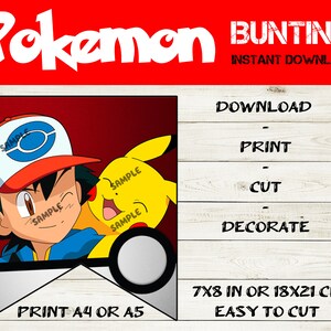 Pokemon Alphabet Banner Printable Pokemon Party Bunting Pokemon Party ...