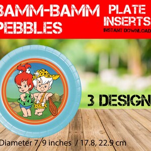 Bamm-bamm & Pebbles Plate Inserts Printable Bam Bam and Pebbles Baby ...