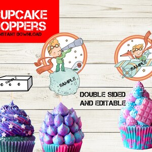Editable Little Prince Inspired Cupcake Toppers Little Prince Party ...