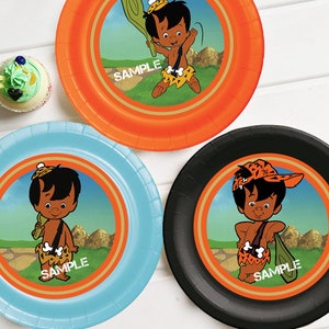 African American Bamm-bamm Plate Inserts Printable Bam Bam Baby Shower ...