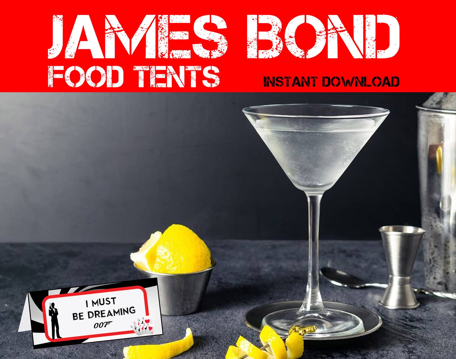 Editable James Bond Food Tents James Bond Food Labels Spy - Etsy