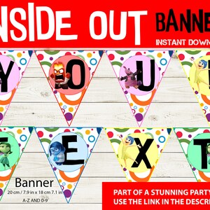 Inside Out Banner Inside Out Birthday Banner Inside Out Alphabet Banner ...