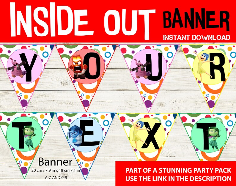 Inside Out Banner Inside Out Birthday Banner Inside Out - Etsy
