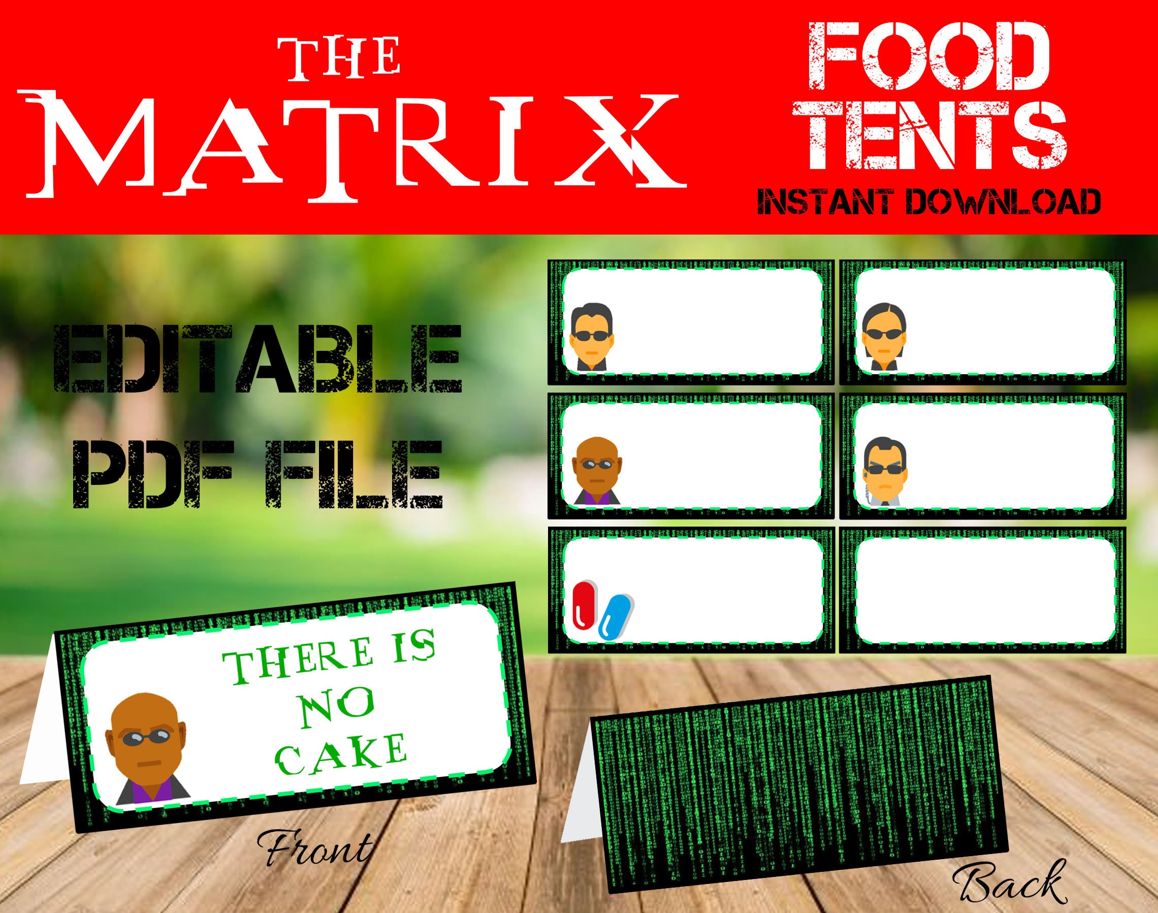 Editable Matrix Inspired Food Labels Personalized the Matrix Place ...