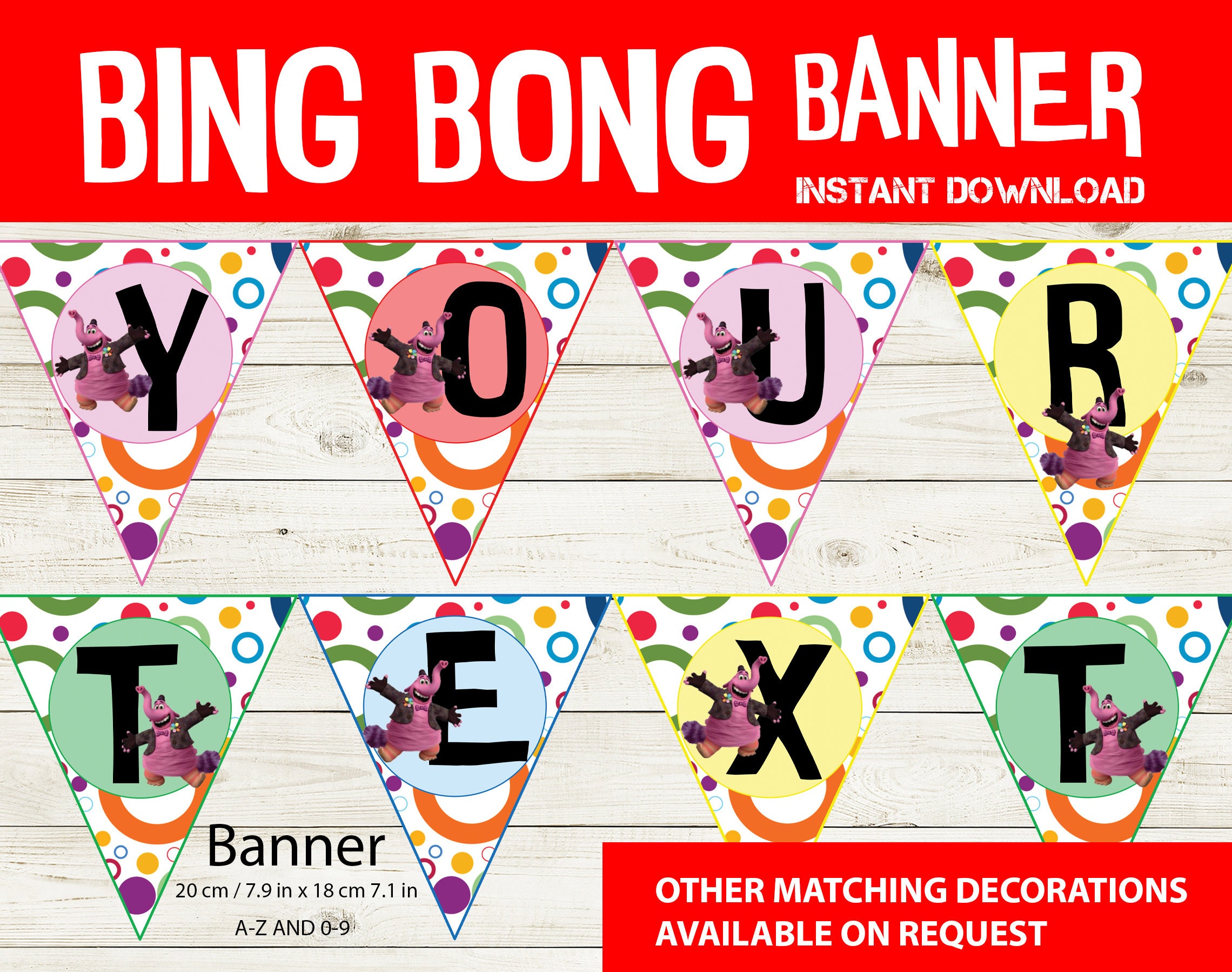 Inside Out Bing Bong Banner Inside Out Birthday Banner - Etsy