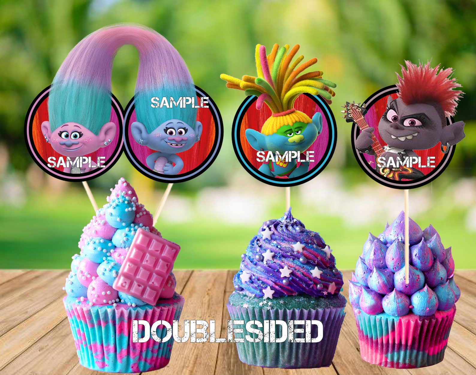 Trolls Inspired Cupcake Toppers Printable Trolls Decor - Etsy