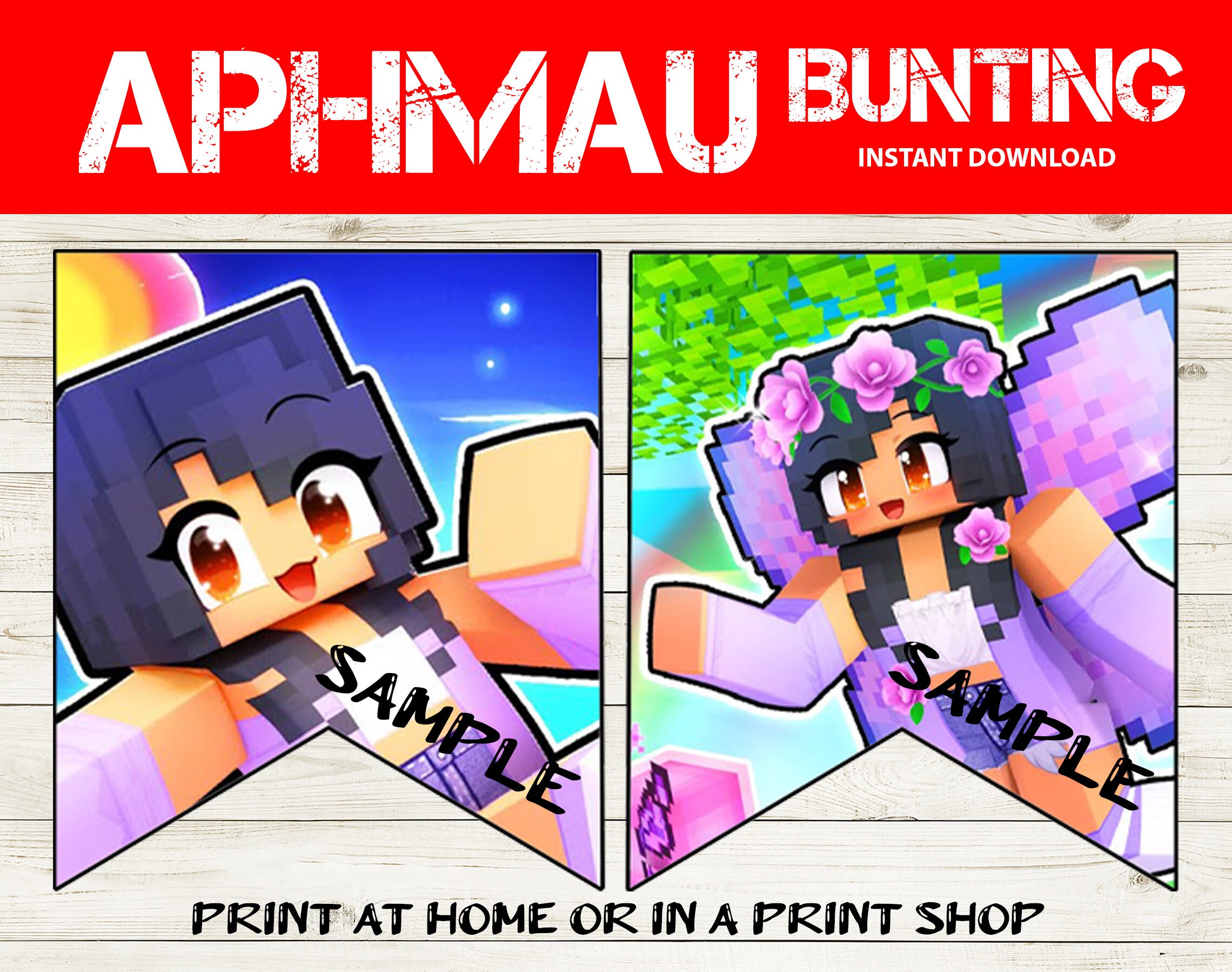 Aphmau Minecraft Alphabet Bunting Aphmau Party Decor Etsy Uk
