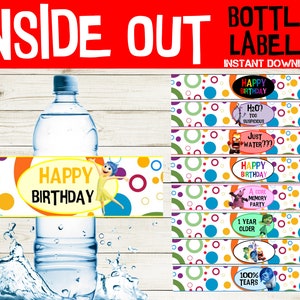Inside Out Bottle Label Inside Out Birthday Drink Labels Inside Out ...