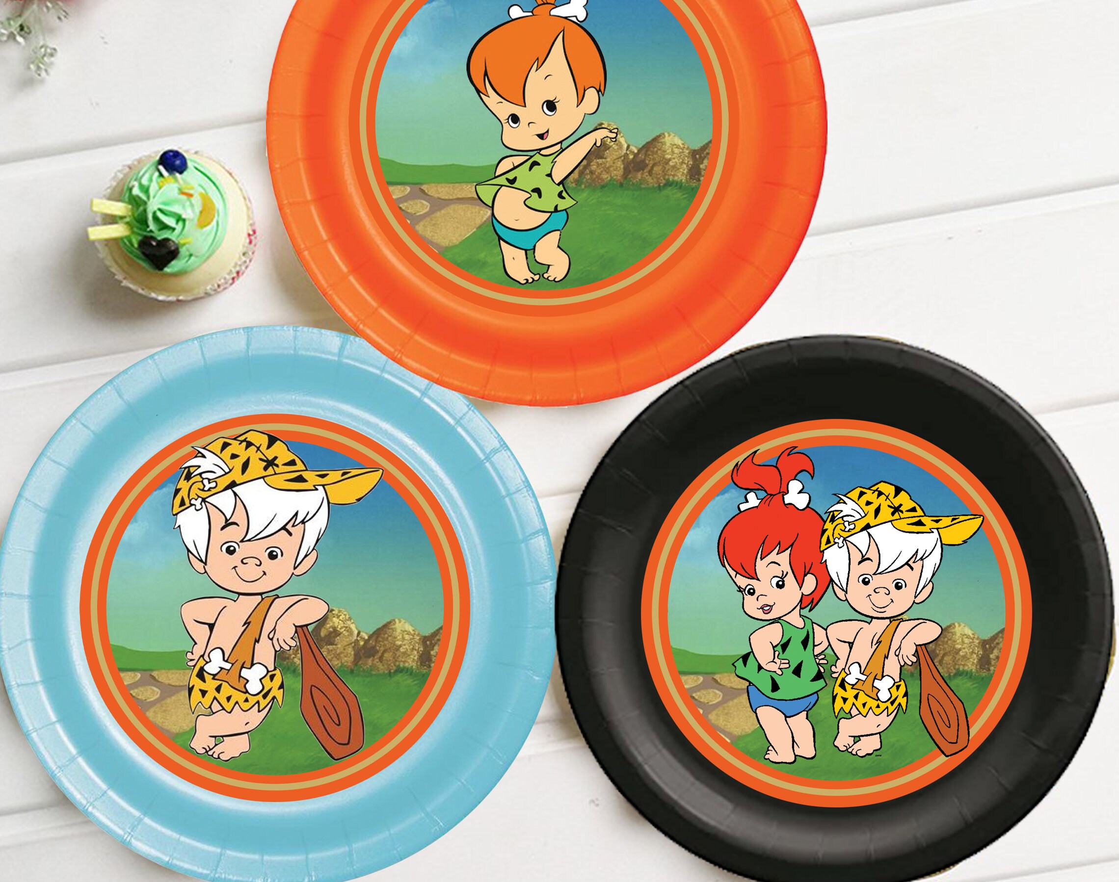 Bamm-bamm & Pebbles Plate Inserts Printable Bam Bam and - Etsy