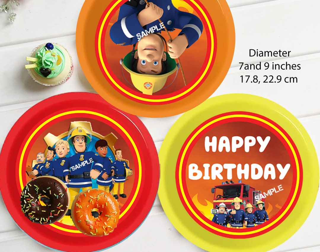 Fireman Sam Inspired Plate Inserts Fireman Sam Plates Fireman Sam ...