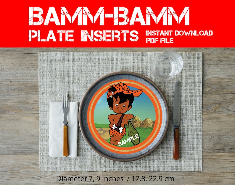 African American Bamm-bamm Plate Inserts Printable Bam Bam - Etsy