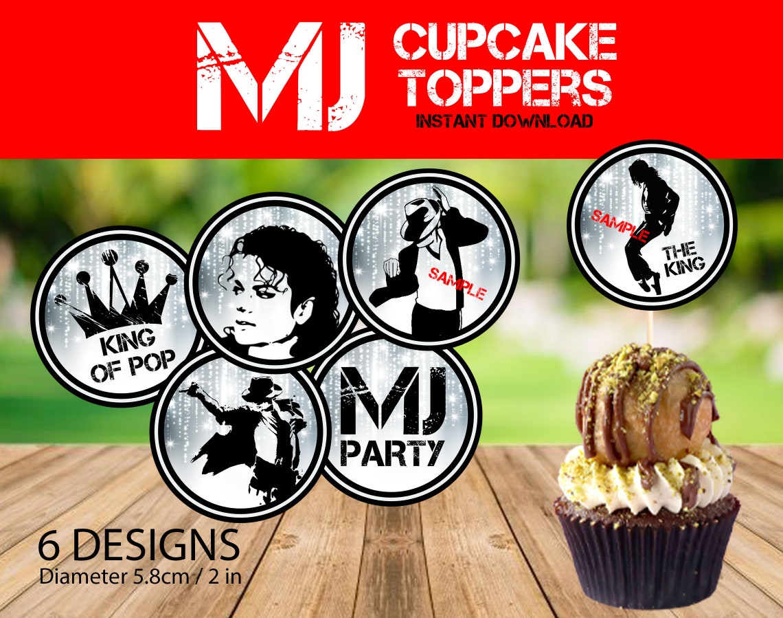 Michael Jackson Party Cupcake Toppers Michael Jackson Themed - Etsy UK