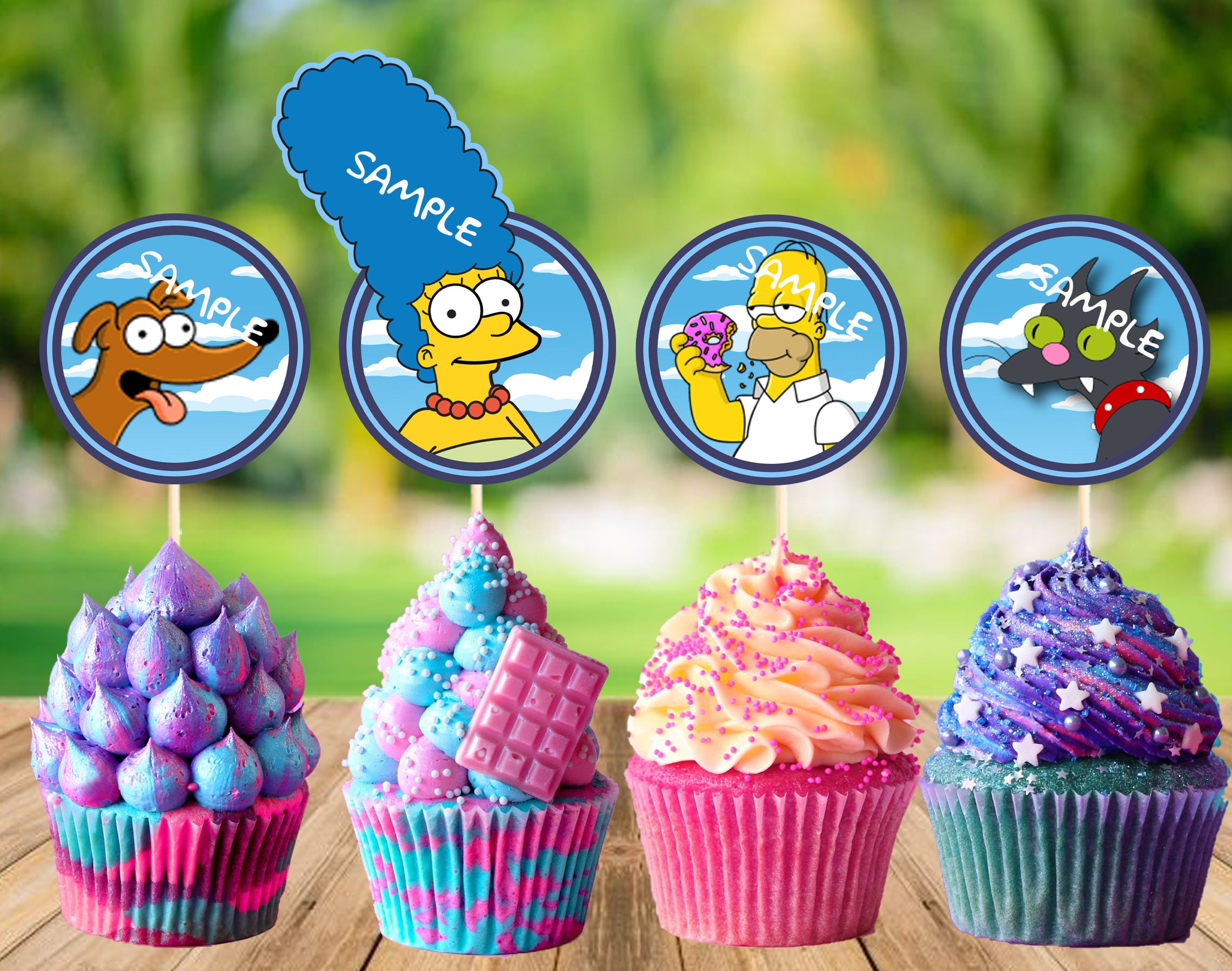 The Simpsons Inspired Cupcake Toppers Printable Simpsons - Etsy UK