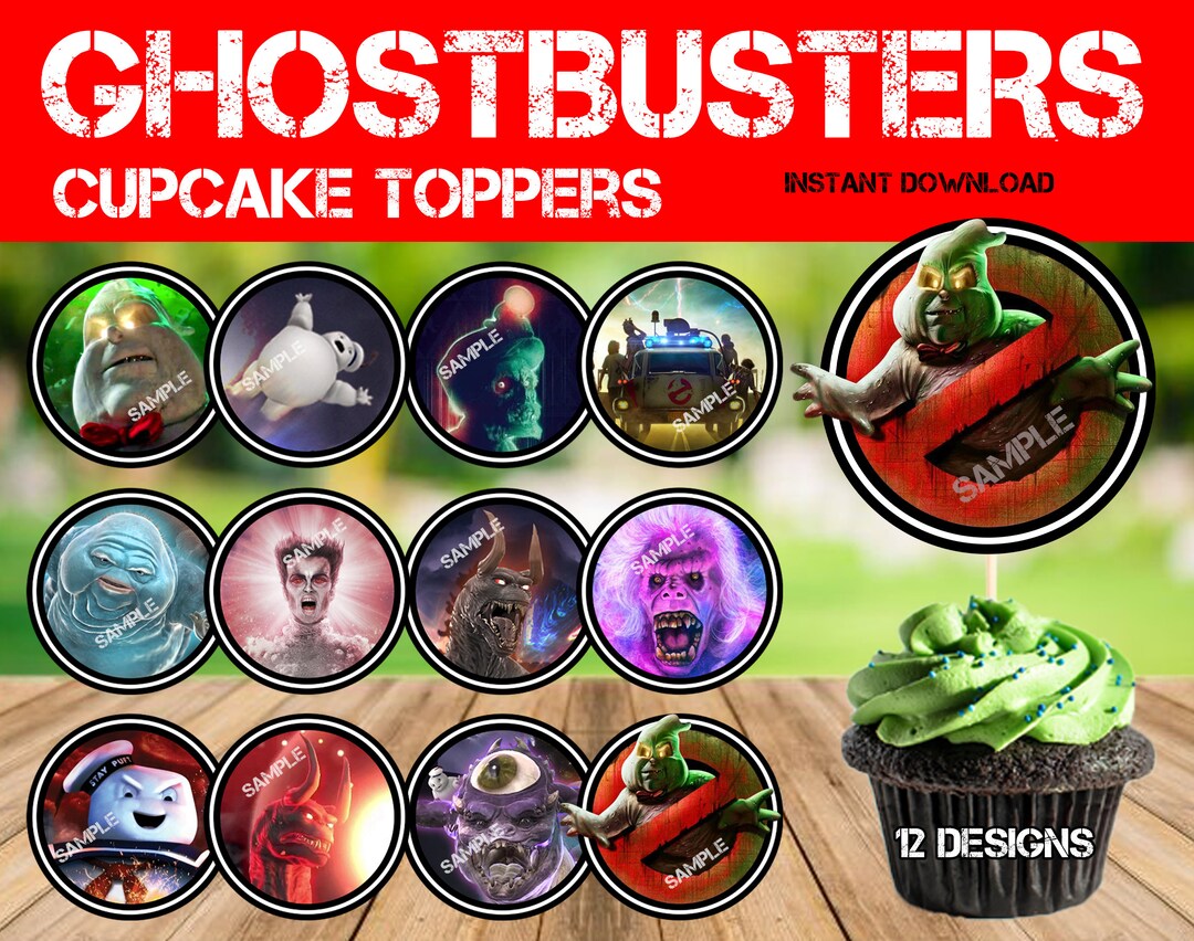Ghost Busters Cupcake Toppers Inspired by Ghostbusters Movie Printable ...
