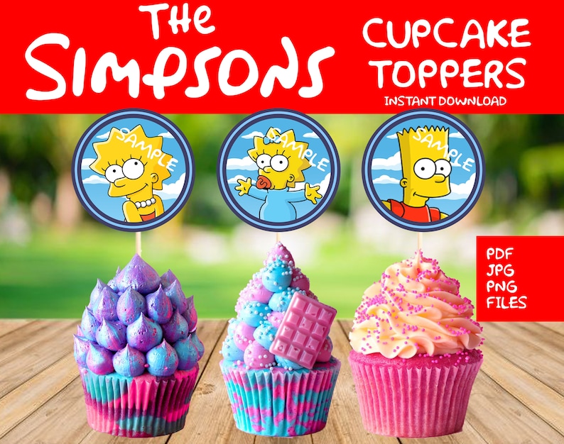 The Simpsons Inspired Cupcake Toppers Printable Simpsons - Etsy UK