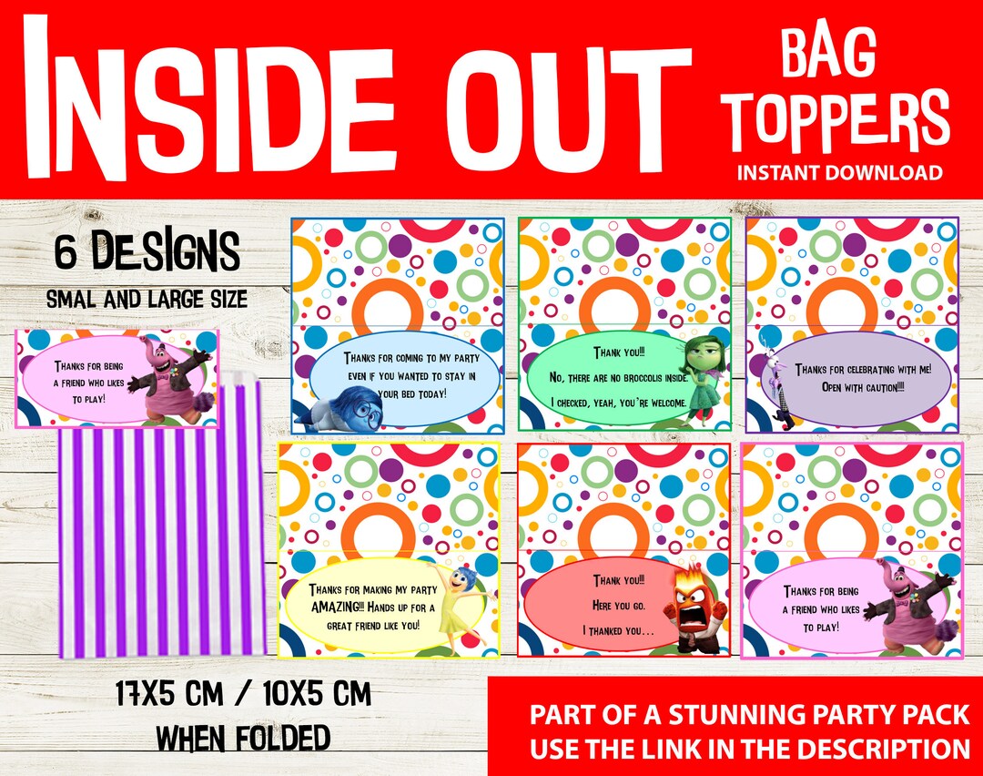Printable Inside Out Favor Bag Topper Inside Out Bag Toppers Inside Out ...