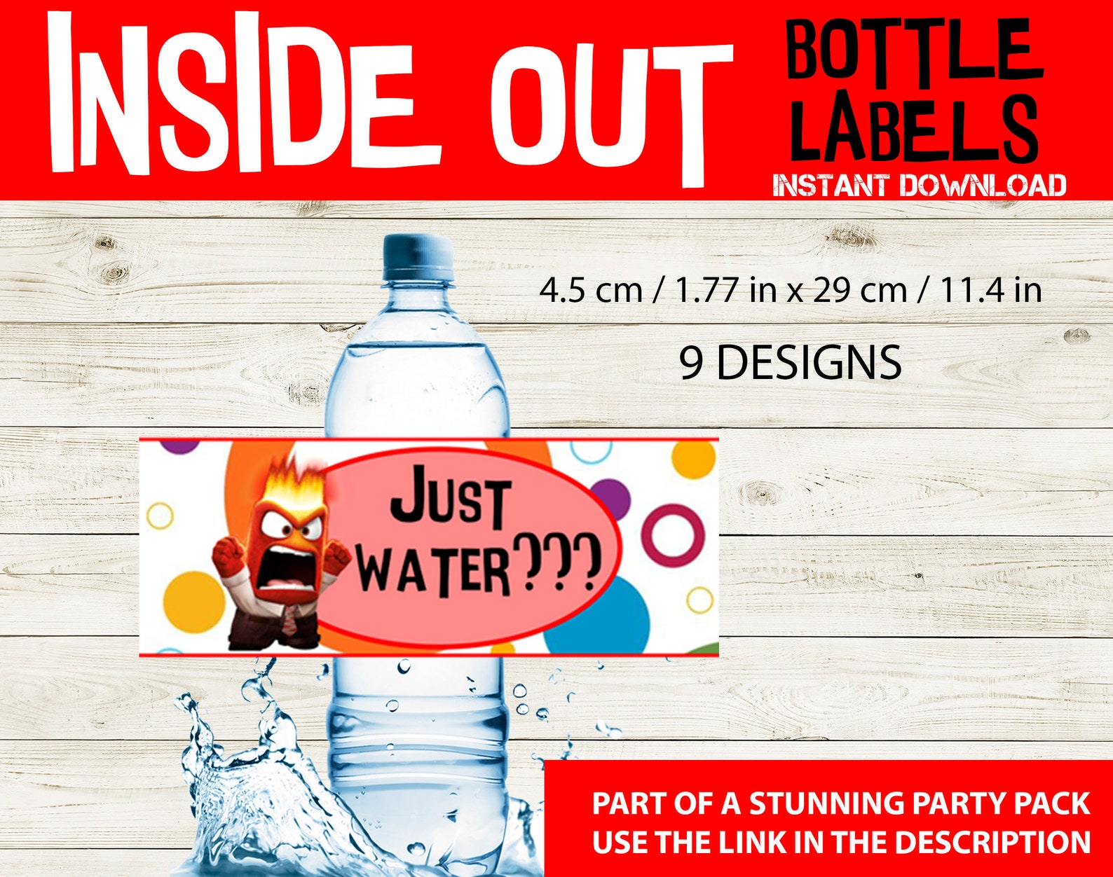 Inside Out Bottle Label Inside Out Birthday Drink Labels - Etsy