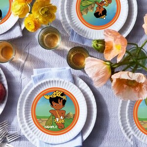 African American Bamm-bamm Plate Inserts Printable Bam Bam Baby Shower ...