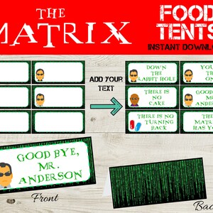 Editable Matrix Inspired Food Labels Personalized the Matrix Place ...