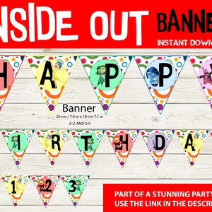Inside Out Banner Inside Out Birthday Banner Inside Out Alphabet Banner ...