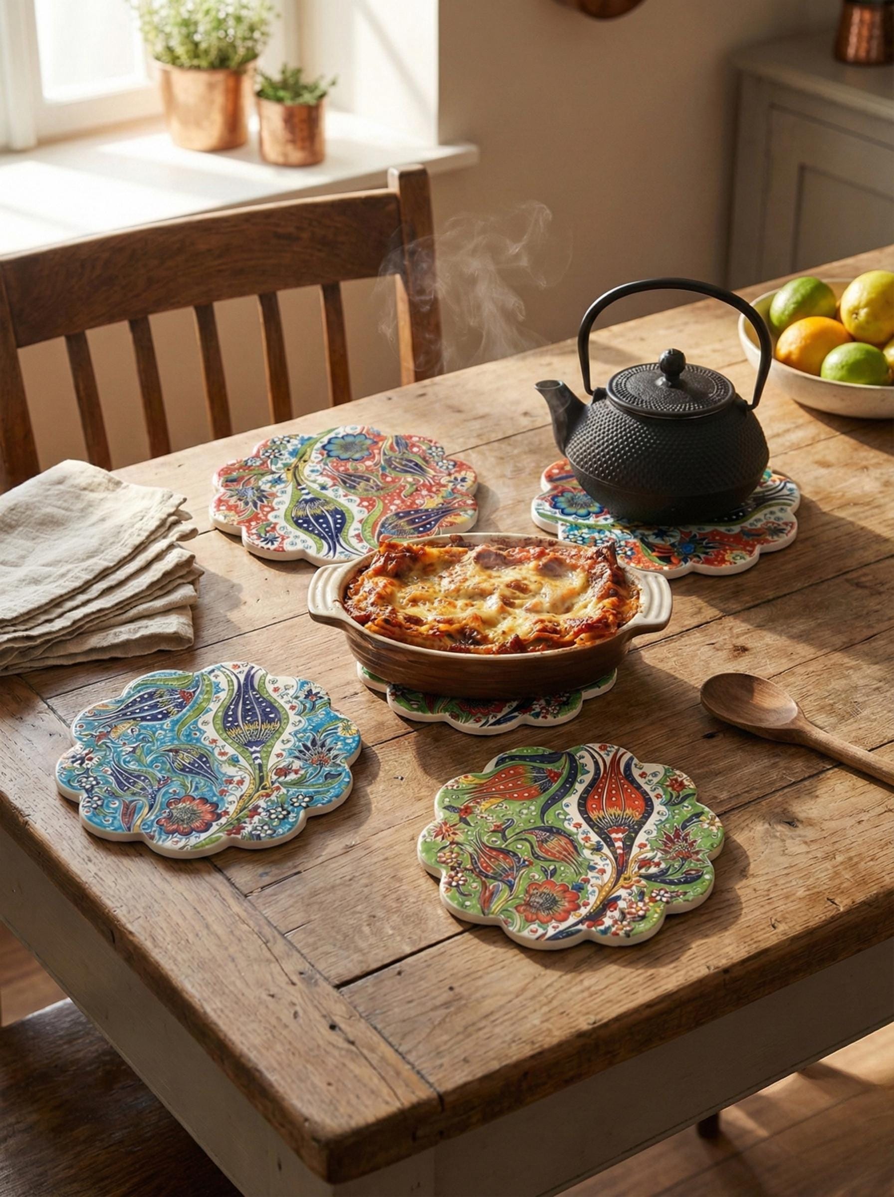 Turkish Handmade Decorative Trivet Pot Holder,kitchen Counter Top Hot ...