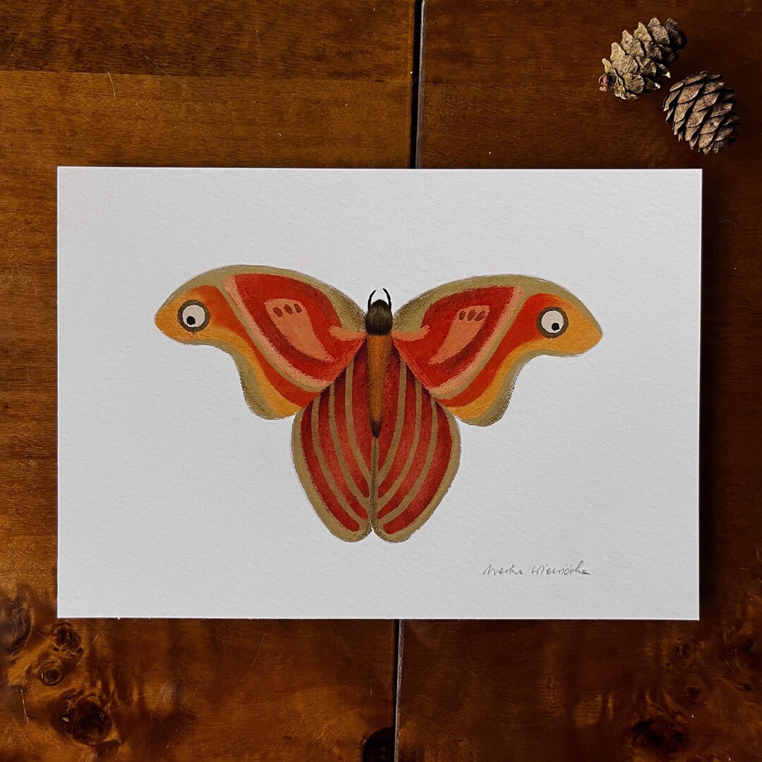 Poster Moth Print Illustration A5 Moth Poster Illustration Rustic Decor ...