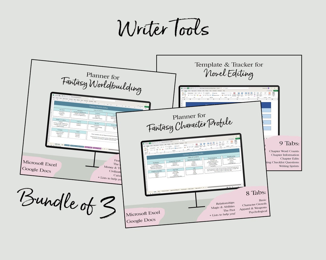 BUNDLE OF 3 Novel Editing, Fantasy Character Profile, Fantasy ...