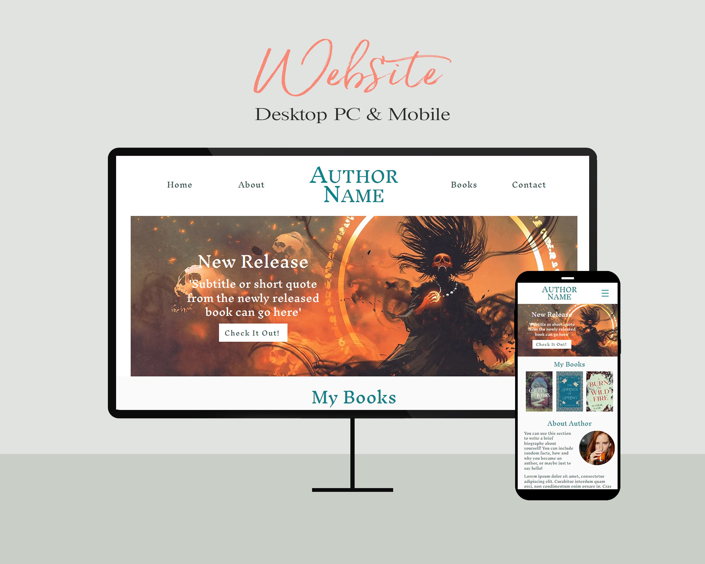 Wix Website Design Template Self Publishing Indie Author Simple and ...