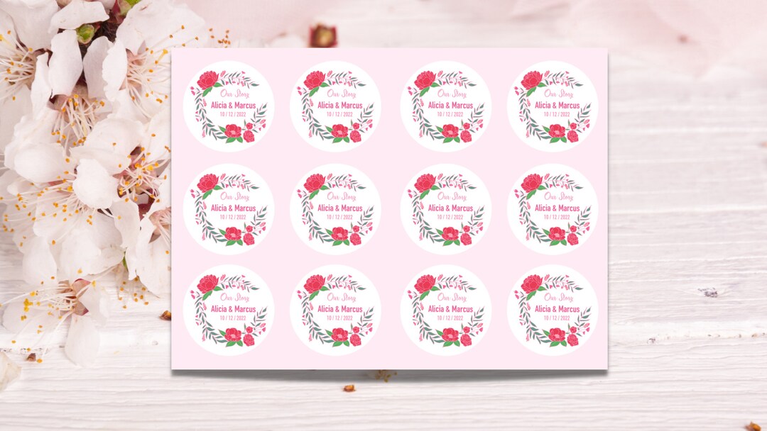 Personalised Wedding Label Stickers 5cm Wedding Stickers - Etsy