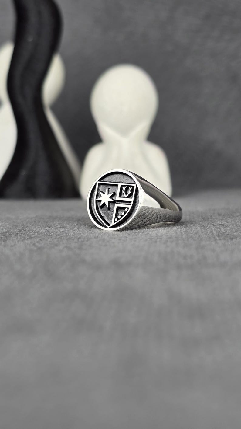 Custom Family Crest Ring for Men, Personalized Heraldry Signet Ring ...