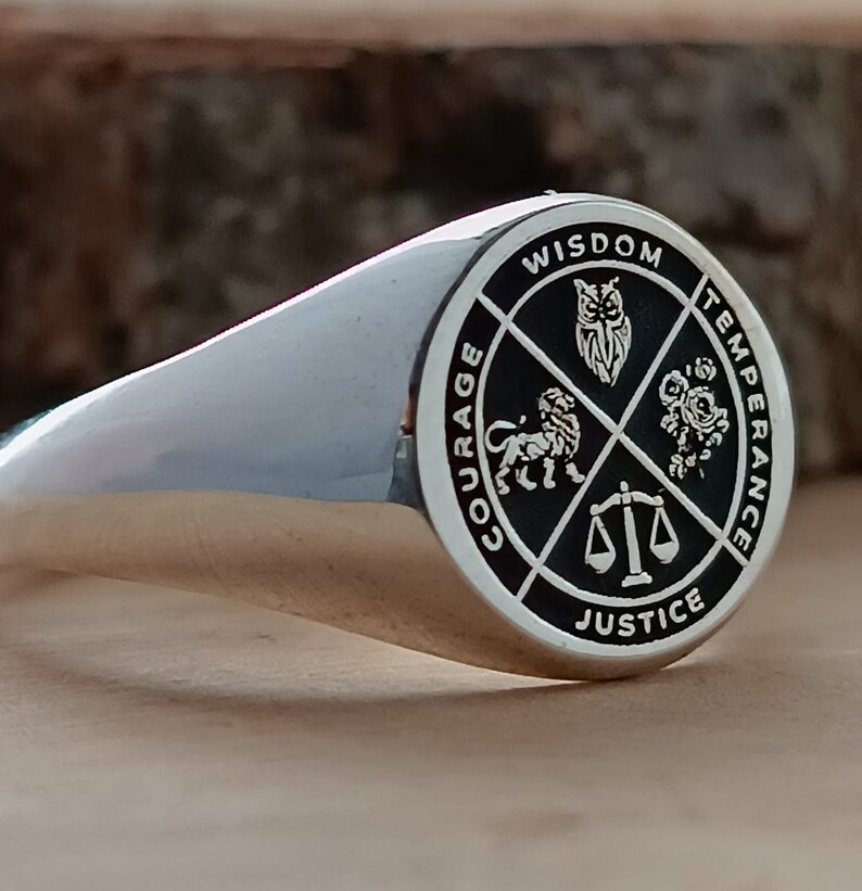 Stoic Rings Moderation Ring Virtues Ring Virtue Special - Etsy