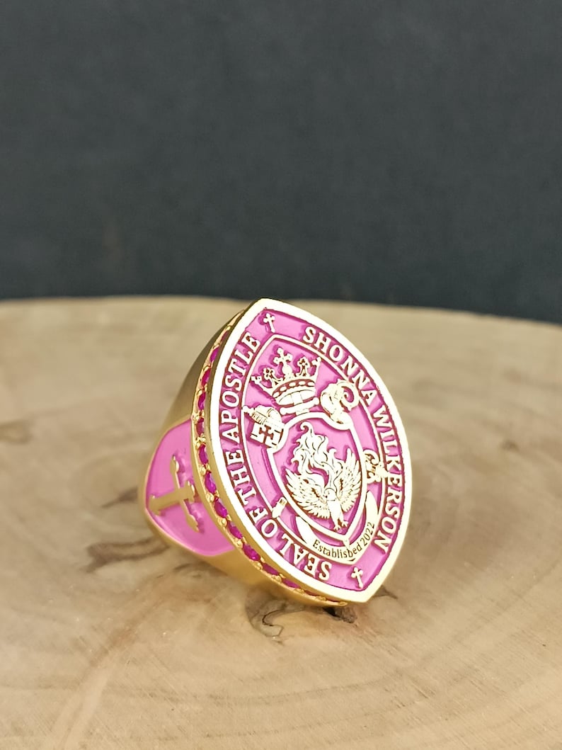 Silver Bishop Ring / Custom Episcopal Clergy Ring / Red Gemstone ...