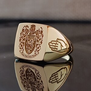 10K Gold, 14K Gold, 18K Gold, Family Crest Ring-coat of Arms- Family ...