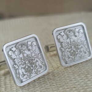 Personalized Family Crest Cufflinks,gold Custom Coat of Arms Cufflinks ...