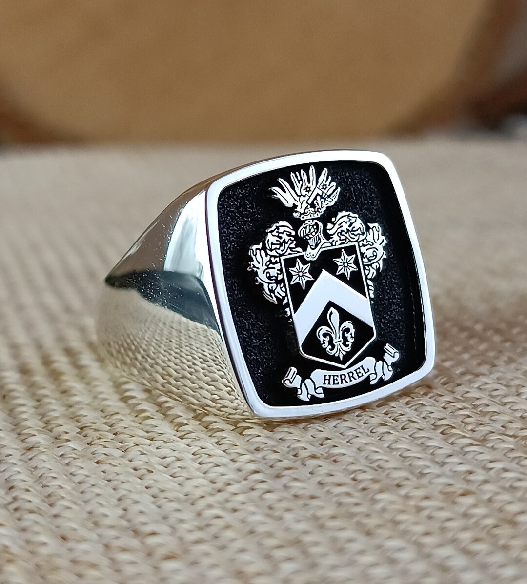 Custom Signet Ring, Crest Ring, Family Crest Signet Ring Christmas Gift ...