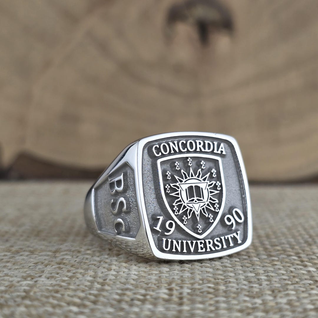 Custom Graduation Ring / Silver College Class Ring / Vintage School ...