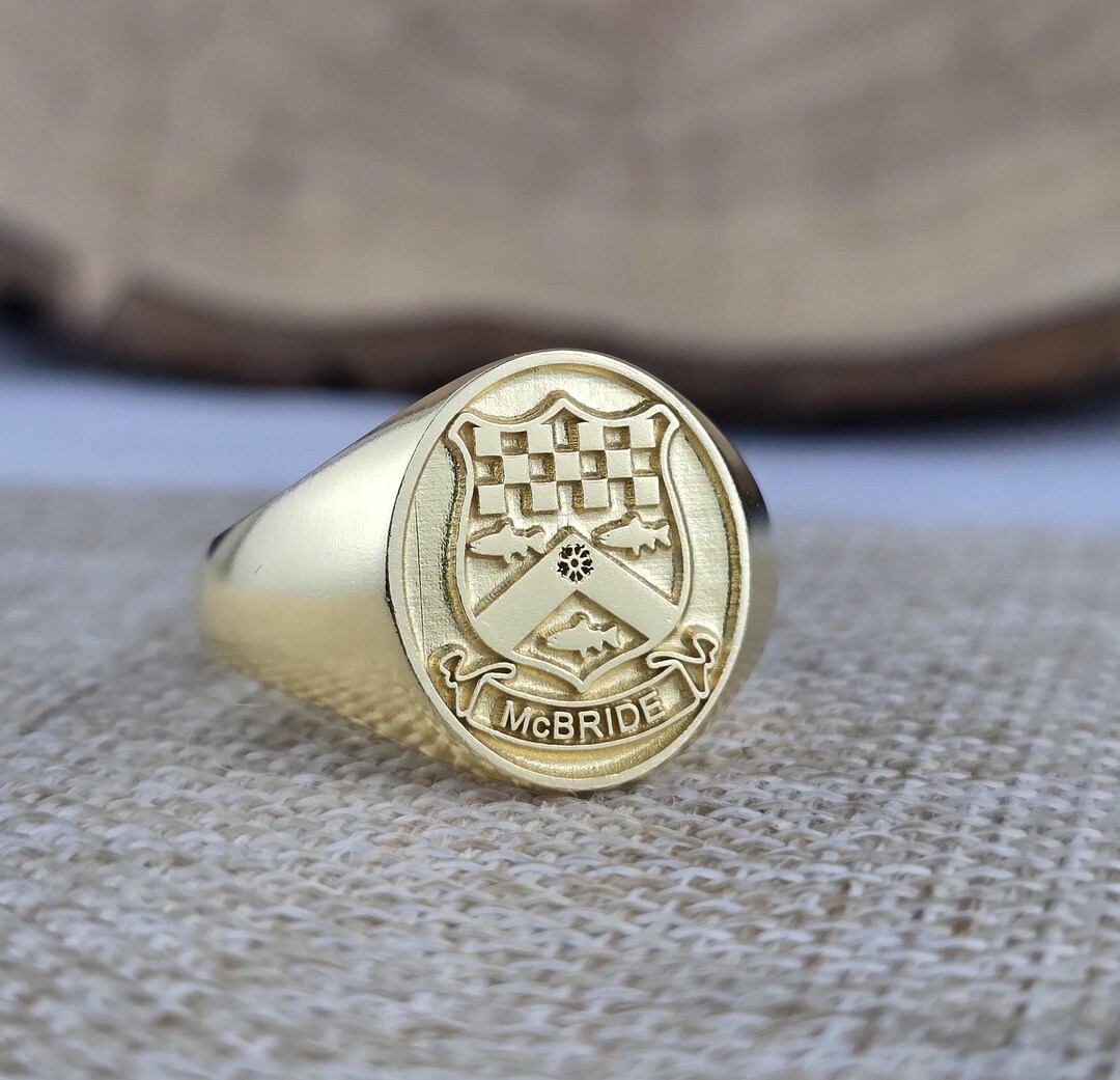 Custom Signet Ring, Family Crest Signet Ring, Personalized Jewelry ...