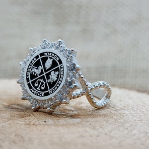 Justice Wisdom Ring ,custom Stoic Necklace, Cardinal Virtues Necklace ...