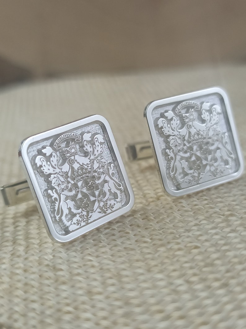 Personalized Family Crest Cufflinks,gold Custom Coat of Arms Cufflinks ...