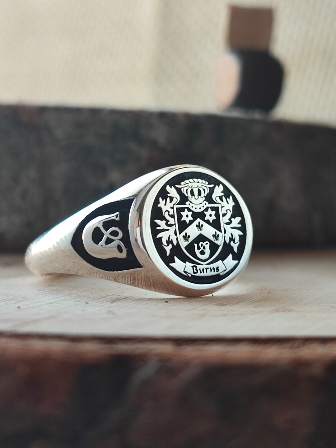 Family Crest Signet Ring,christmas Giftvalentine's Day Gift,of Arms ...