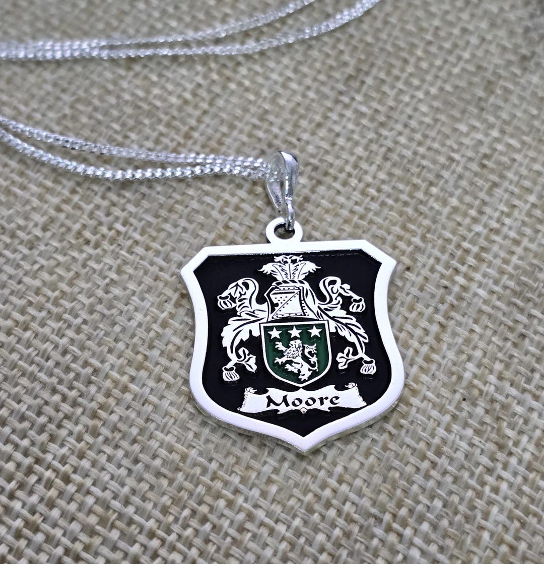 Coat of Arms Necklace, Family Crest Necklace, Custom Signet Pendant ...