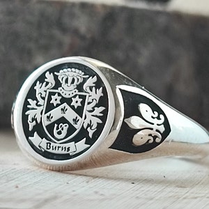 Family Crest Signet Ring,christmas Giftvalentine's Day Gift,of Arms ...